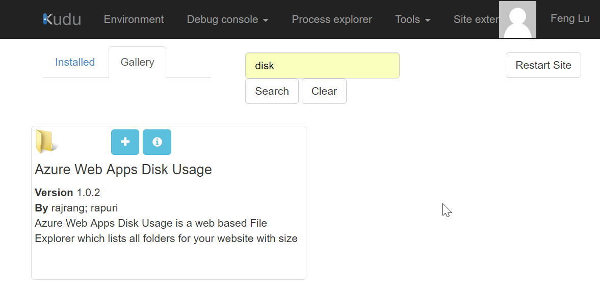 Review and manage your web site disk space in Azure | feng.blog();